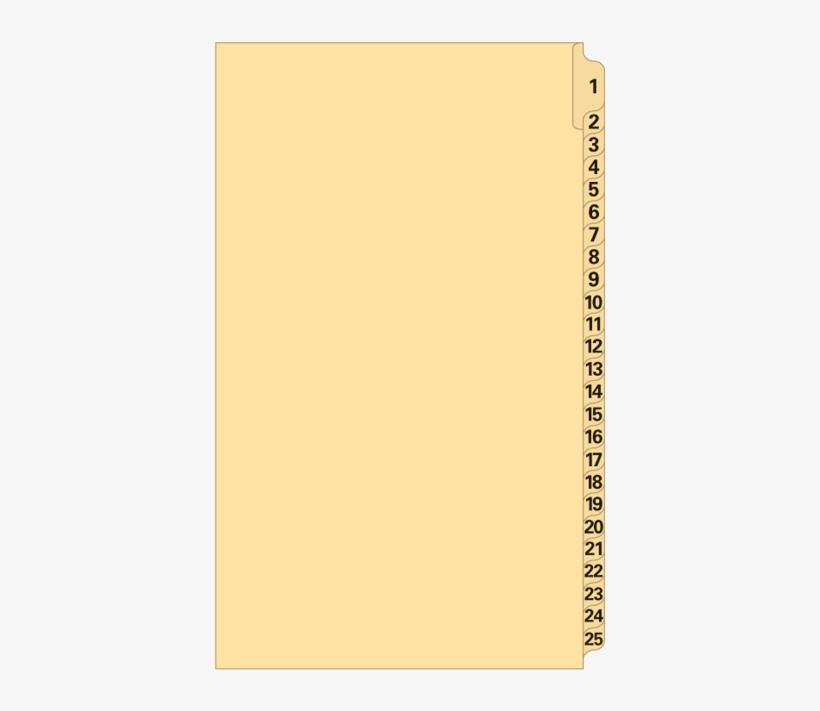 #1-25 White Or Buff Tabs 25th Cut 11" - Tan - 650x650 PNG Download - PNGkit