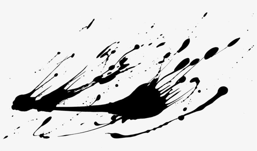 Paint Splatter Splash - Black Paint Splatter On Clear Background ...