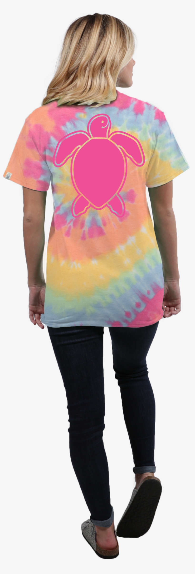 Turtle Washed Logo Tie Dye Short Sleeve T-shirt - Shirt - 1224x3183 PNG ...