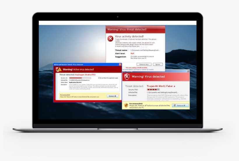Virus Removal - Laptop - 1000x693 PNG Download - PNGkit