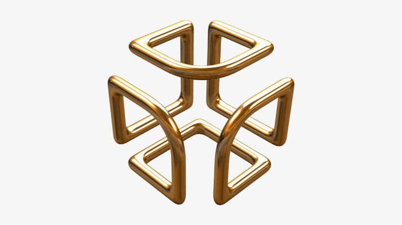 Cube Wireframe - Brass - 684x513 PNG Download - PNGkit