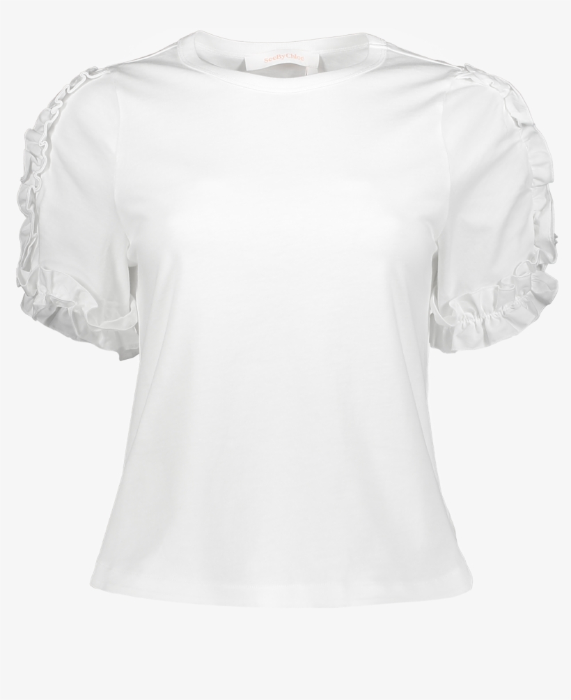 Short Sleeve Ruffle Tee White Powder - Blouse - 1280x1920 PNG Download ...
