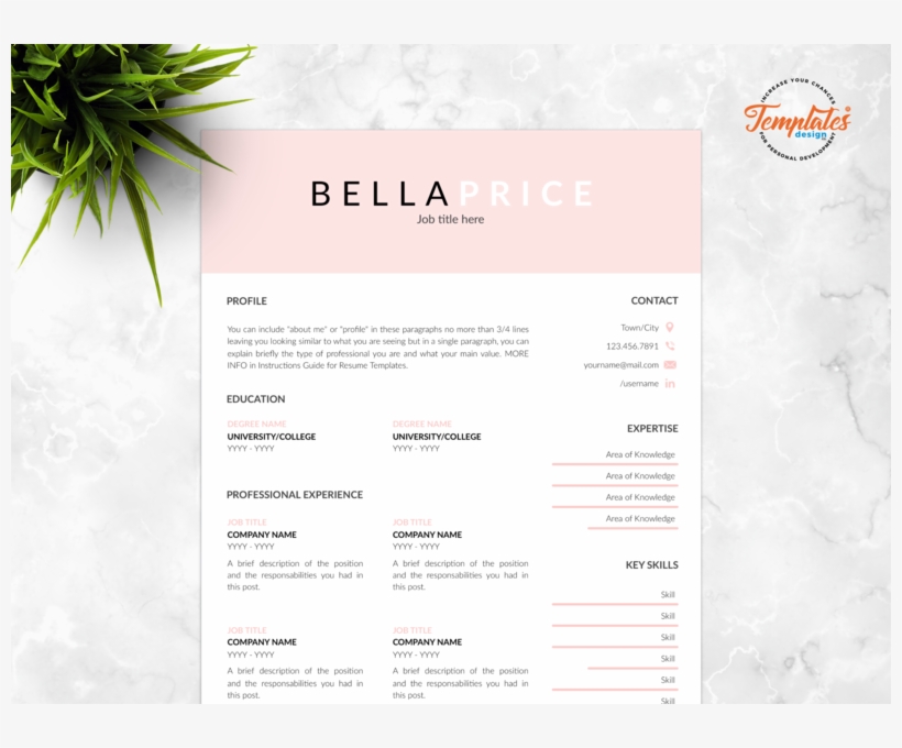 Download Transparent Resume Template For Word And Pages "bella Price ...