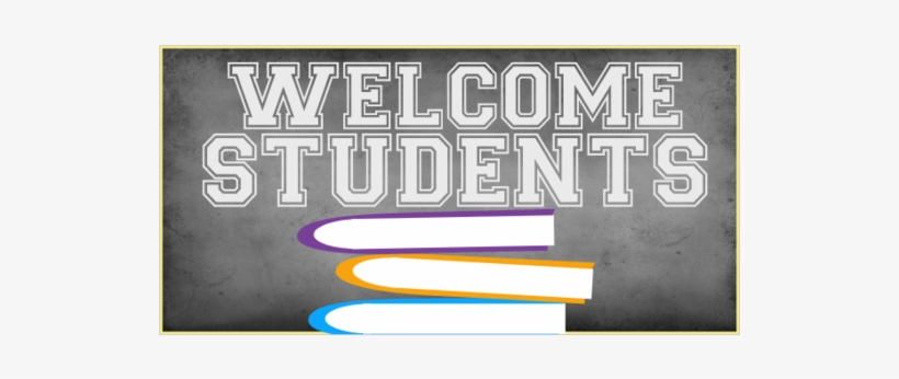 Download Transparent Welcome Students Vinyl Banner With Books Graphic ...