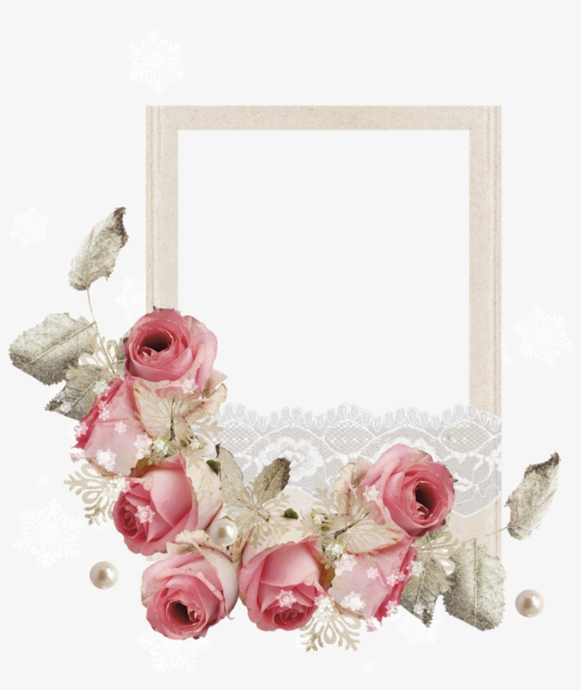 Download Transparent Frame Sticker - White Rose Frame Png - PNGkit