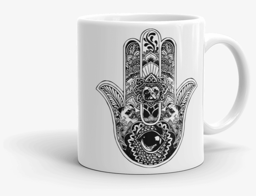Hamsa Hand Pug Mug - Cat Hamsa - 1000x1000 PNG Download - PNGkit