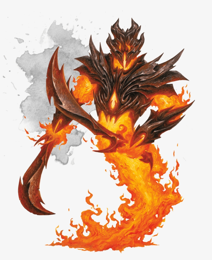 Monsters For Dungeons Dragons - D&d 5e Fire Elemental Myrmidon - 836x1000 PNG Download - PNGkit
