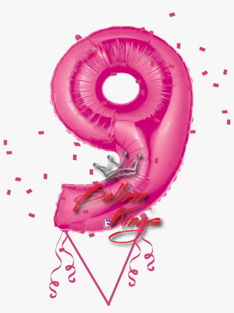 Pink Number - Pink Number 9 Balloon - 1280x1280 PNG Download - PNGkit