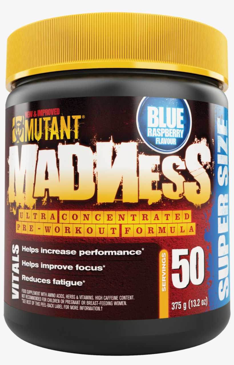 Mutant Madness 375g Blue Raspberry Pre Work Out - Bodybuilding ...