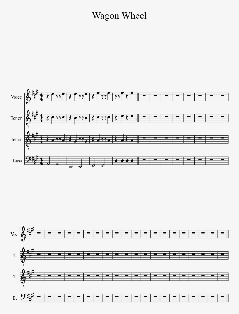 Download Transparent Wagon Wheel Sheet Music 1 Of 1 Pages - Joy To The ...