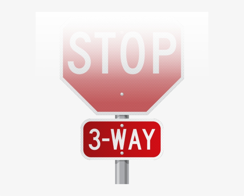 3-way - 4 Way Stop Sign - 580x580 PNG Download - PNGkit
