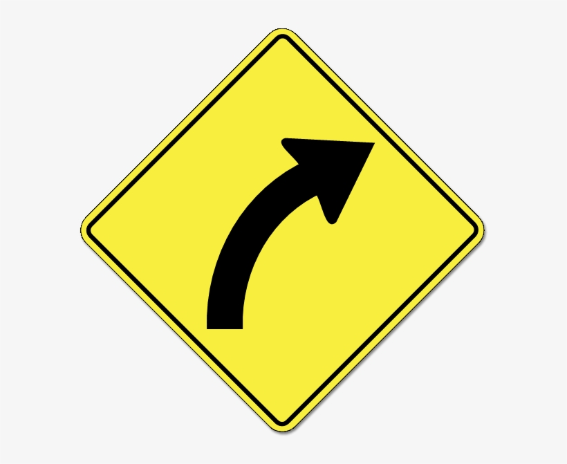 Which Sign Indicates The Road Makes A Sharp Turn To - Right Turn Road ...