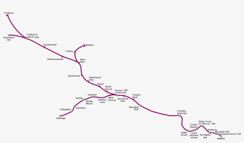 Map Of Metropolitan Line, London Underground - Metropolitan Line Map ...