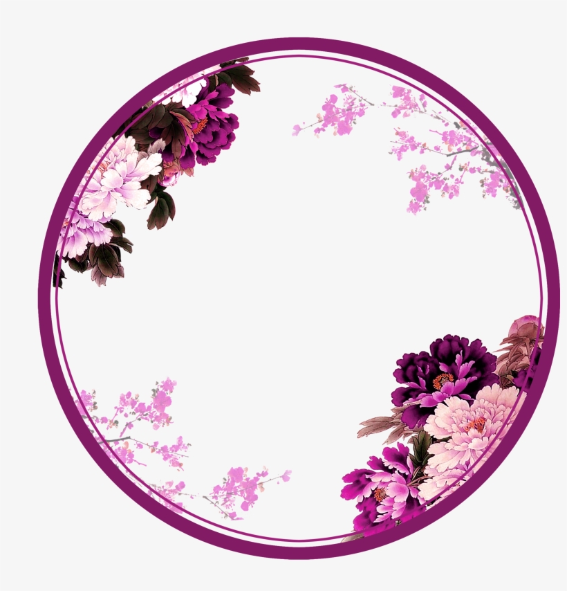 Purple Circle Png - Flower Circle Border Png - 3793x3678 PNG Download ...
