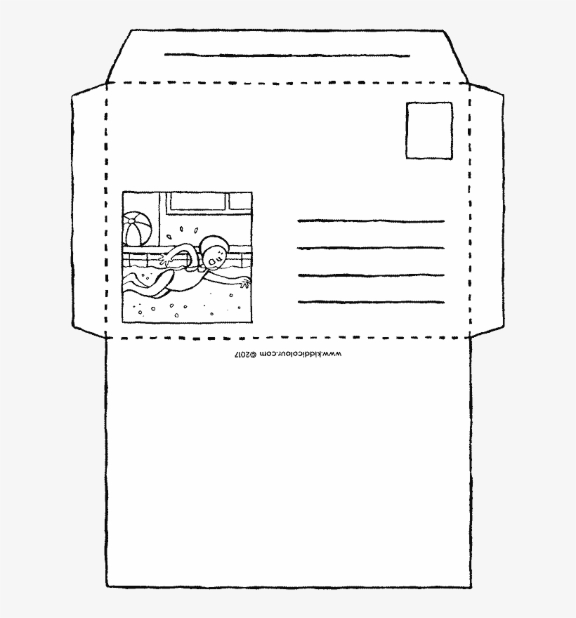 Download Transparent 620 X 800 4 - Unicorn Envelope Colouring Page - PNGkit