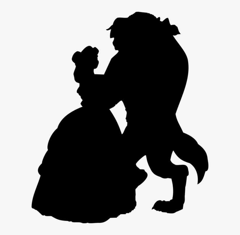 Disney Princess Belle Black Silhouette