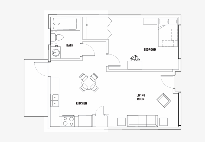 1 Bath Private - Aztec Corner Floor Plan - 756x510 PNG Download - PNGkit