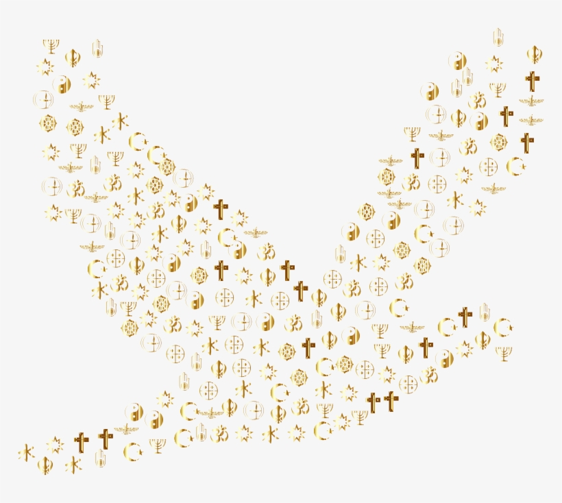 Gold World Religions Dove No Background Medium - World Religions ...