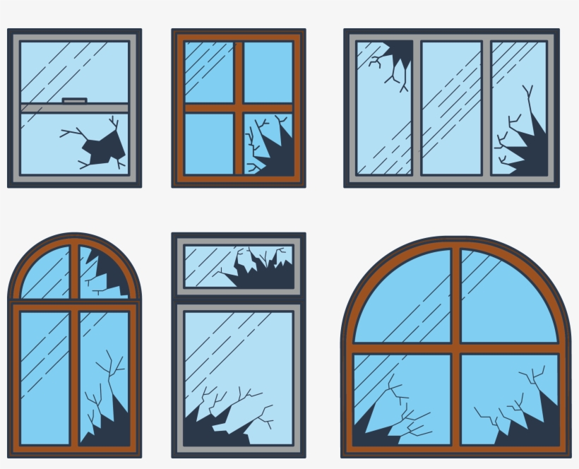 Shatter Broken Windows Theory Clip Art - Drawings Of Cracked Windows ...