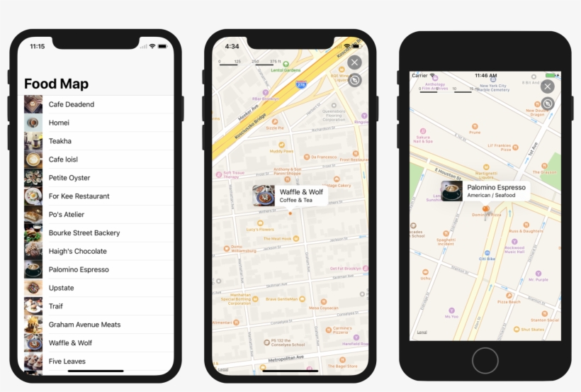 The Food Map App Running On Ios 10 And - Maps Ios 11 - 1998x1216 PNG ...