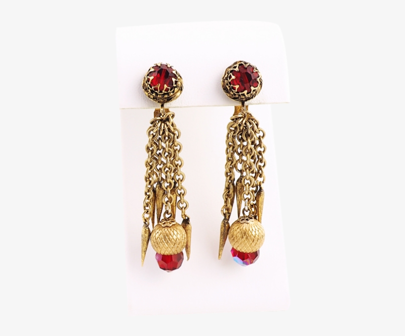 Vintage Red Crystal Earrings - Earrings - 600x600 PNG Download - PNGkit