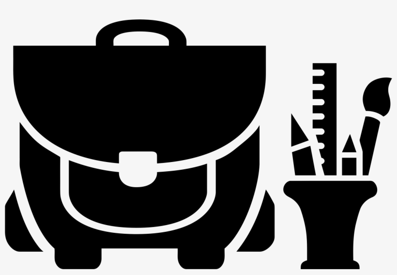 School Supplies Icon Vector Royalty Free - School Supplies Black And ...