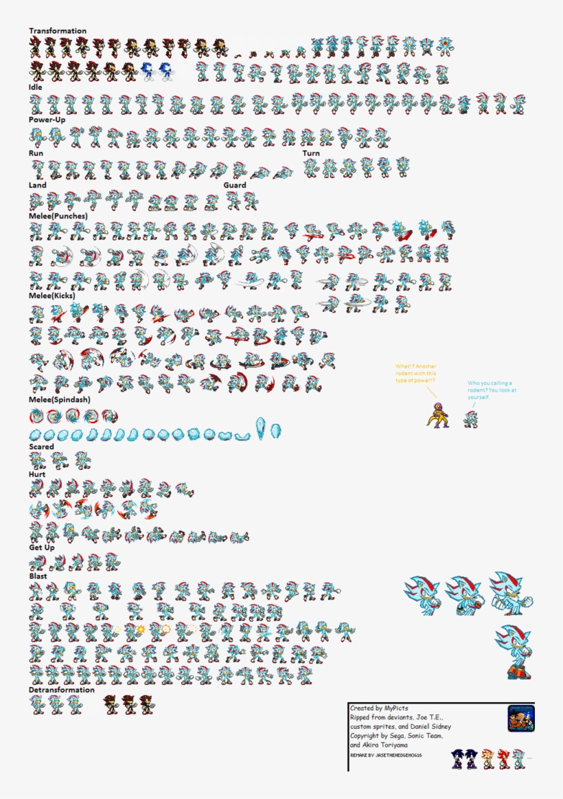 Hyper Shadic The Hedgehog Sprites