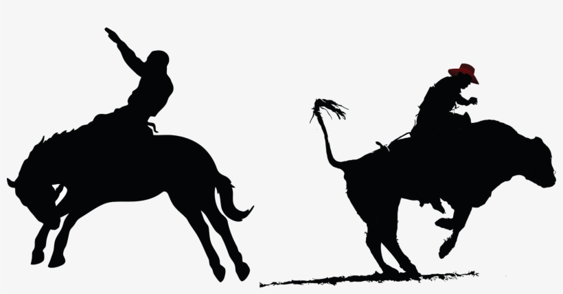 Rodeo Graphics - Bull Rider Outline - 1771x840 PNG Download - PNGkit