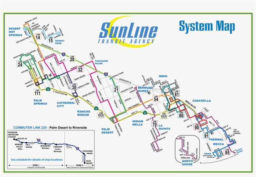 Download Transparent System Map Advertising - Sunline Transit - PNGkit