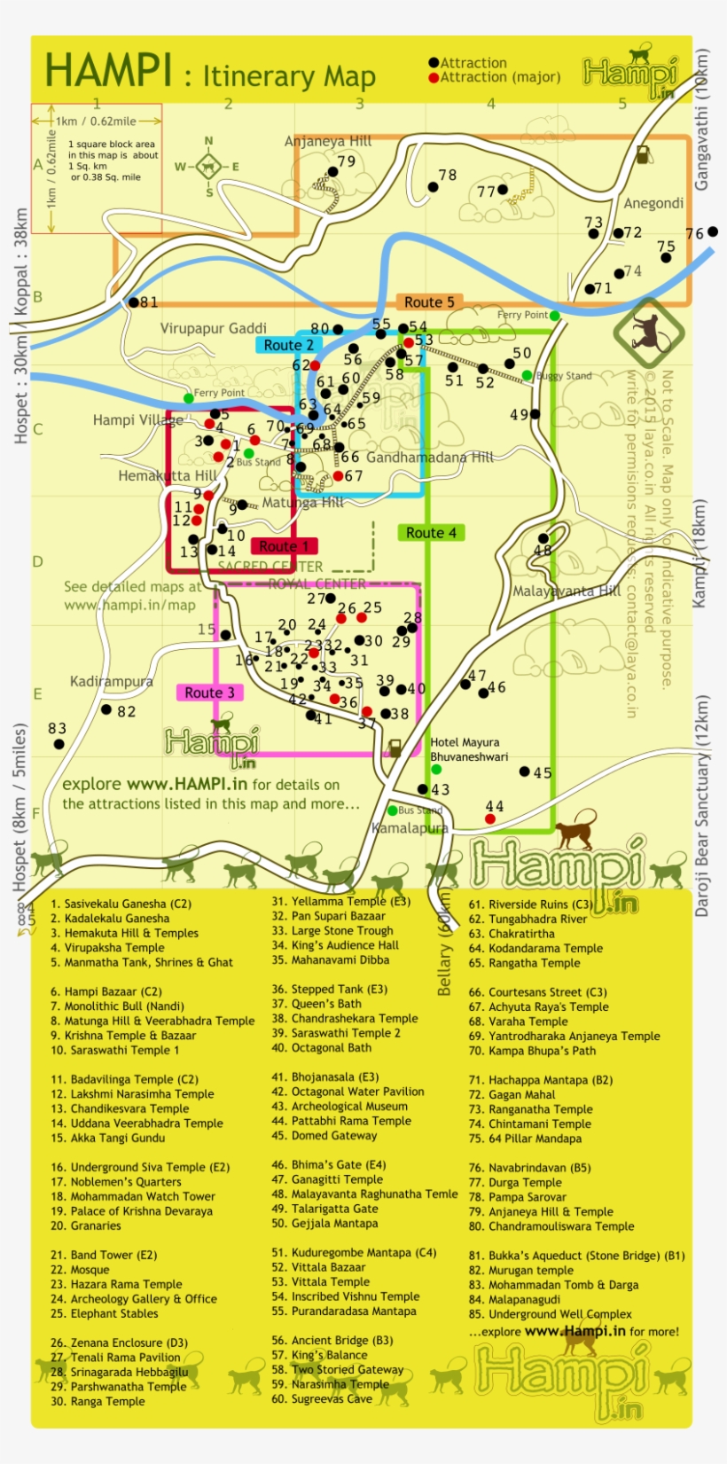 Itinerary - Hampi Tourist Places Map - 825x1621 PNG Download - PNGkit