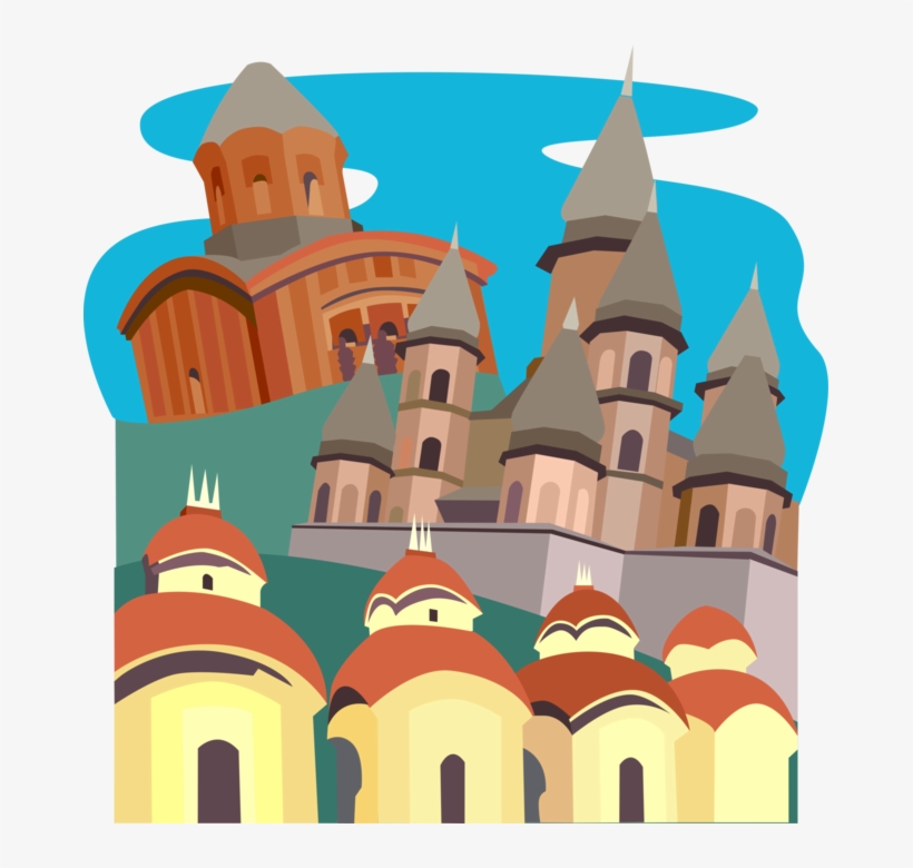 Vector Illustration Of Hangseswari Temple, Ramakrishna - Cartoon India ...