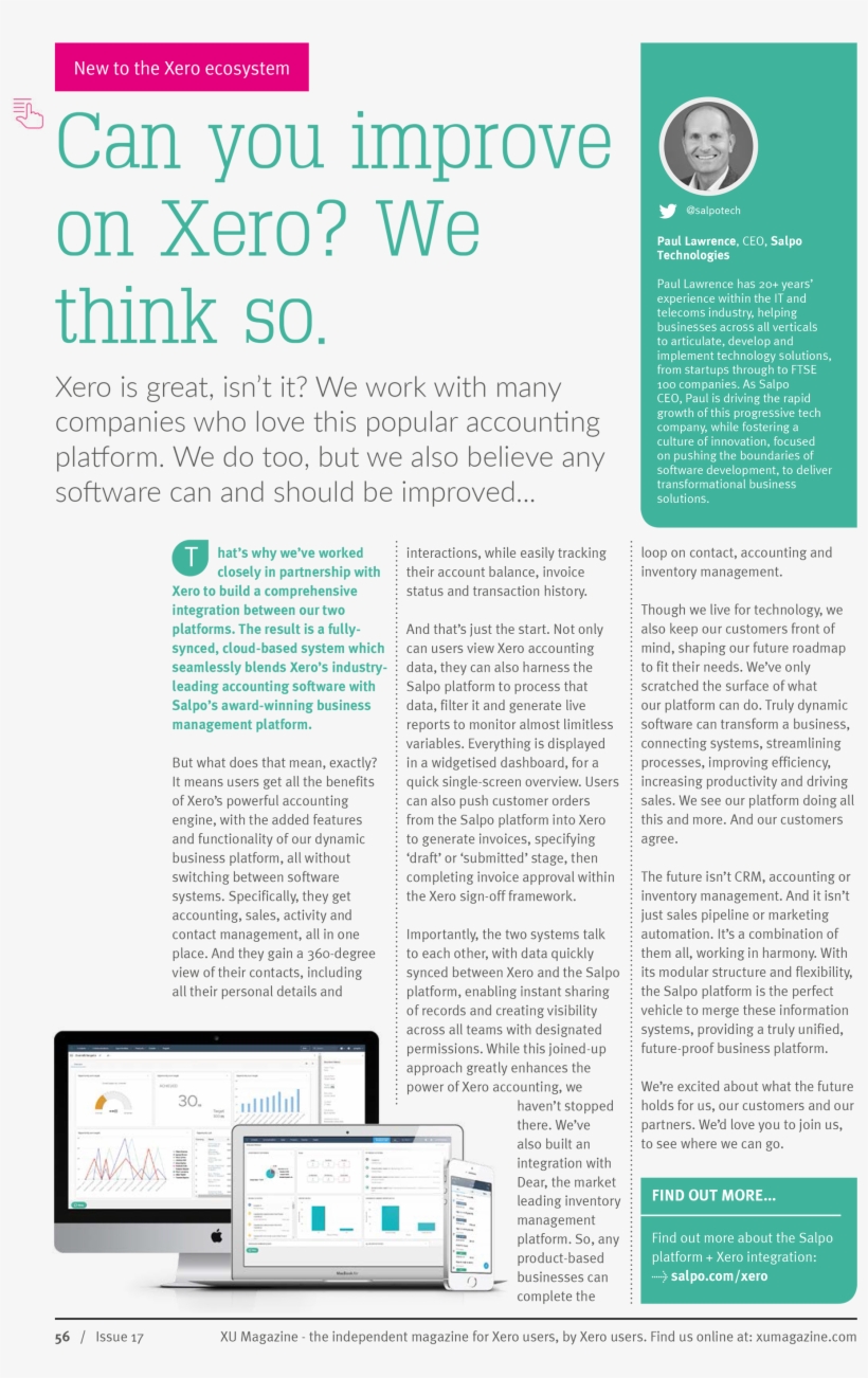 Salpo Xero Integration Showcased To Xero Users In Xu - Brochure ...