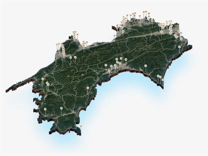 Shikoku Map Of The 88 Temples - Leaf Vegetable - 1350x950 PNG Download ...