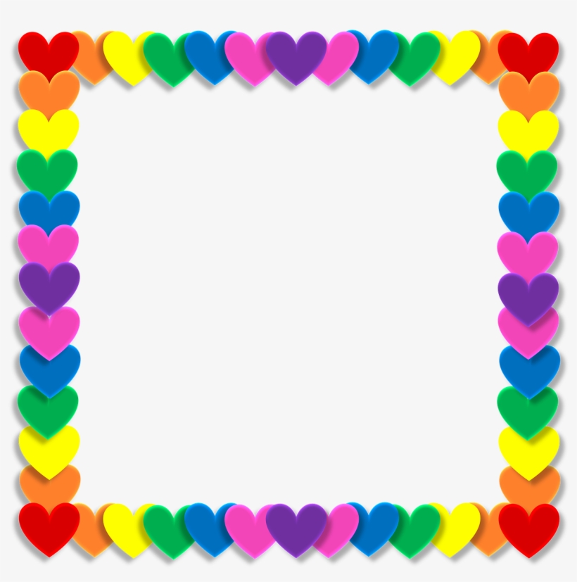 Wedding, Valentine Heart Love Frame Rainbow Color B - Love Photo Frame ...