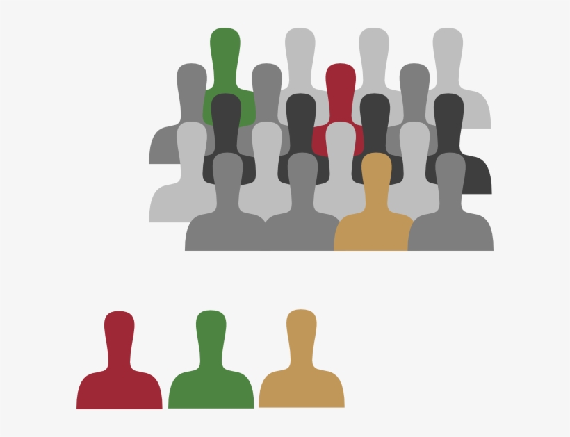 Large Group With Color Clip Art - Large Group And Small Group - 600x549 ...