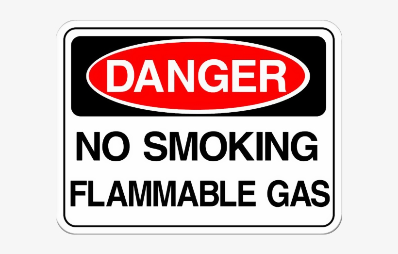 Danger Sign No Smoking Flammable Gas - Safety Signs For Machinery ...