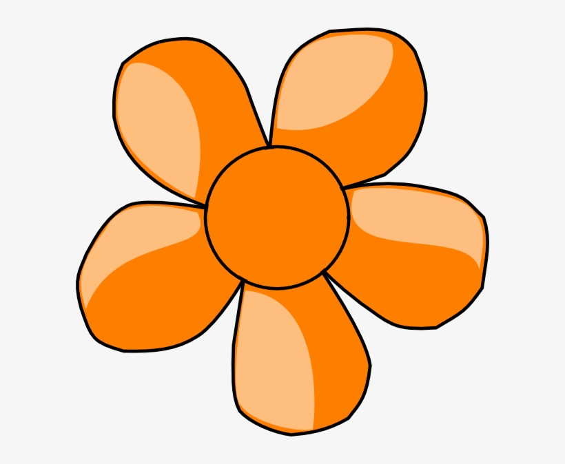 Orange Flower Clip Art At Clker - Basic Flower Outline - 600x594 PNG ...