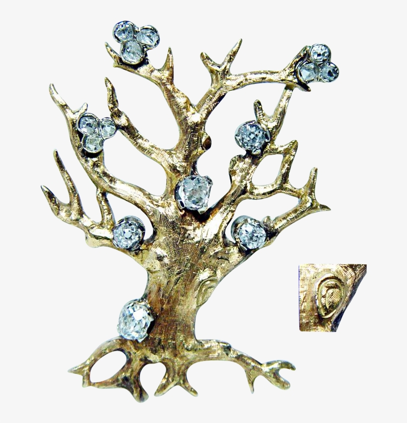 Rare Antique Old Mine Cut Omc Diamond Tree Of Life - Tree - 772x772 PNG ...