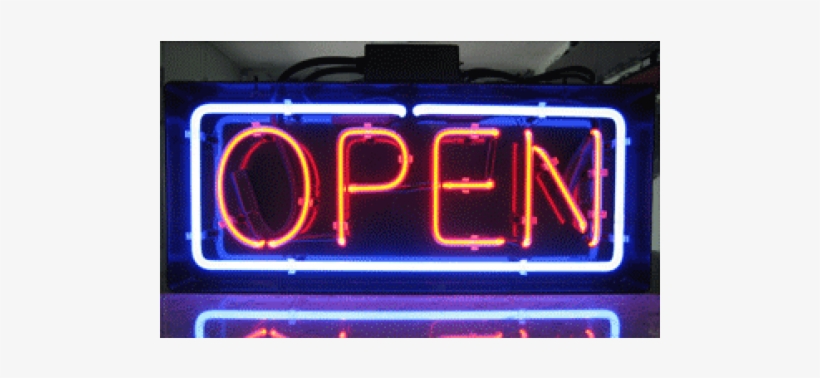 Download Transparent Large Classic Open Neon Sign - Open - PNGkit