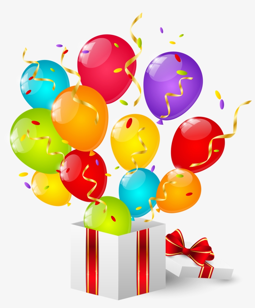 Gift Boxes And Balloons - 2107x2398 PNG Download - PNGkit