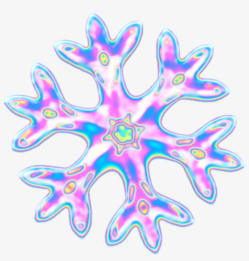 Emoji Snow Snowflake Holographic - 1024x1024 PNG Download - PNGkit
