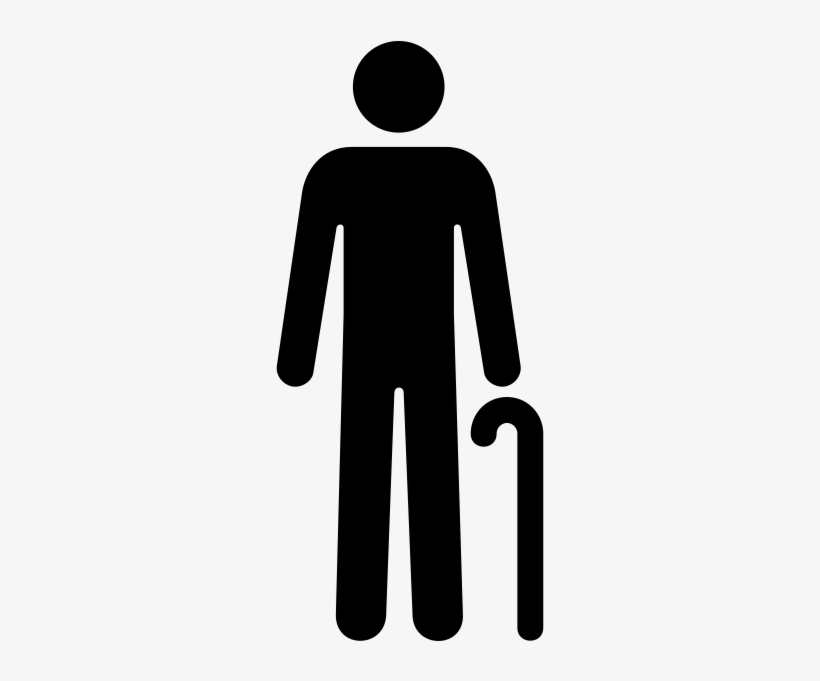 Elderly Person Rubber Stamp - Person With Cane Icon - 600x600 PNG ...