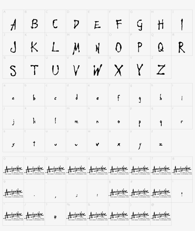 Apocalypse Now Font - Apocalypse Now Font Alphabet - 1000x1150 PNG ...