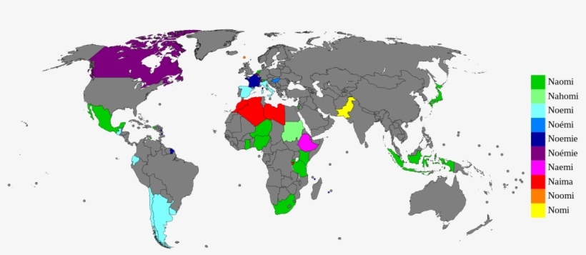 Popularity Of Name Naomi - Sebastian Popularity Map - 1280x600 PNG ...