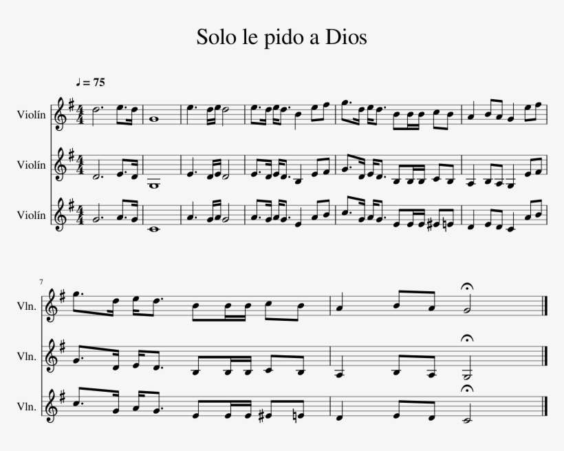 Solo Le Pido A Dios Sheet Music 1 Of 1 Pages - Sheet Music - 850x1100 ...