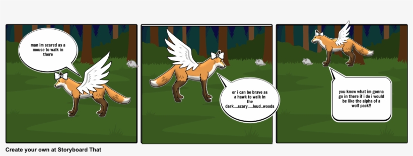 The Scared But Brave Fox - Cartoon - 1164x385 PNG Download - PNGkit