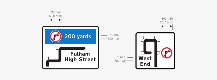 Traffic Signs Manual Chapter 3 Diagram 2123 & 2124 - Electric Blue ...