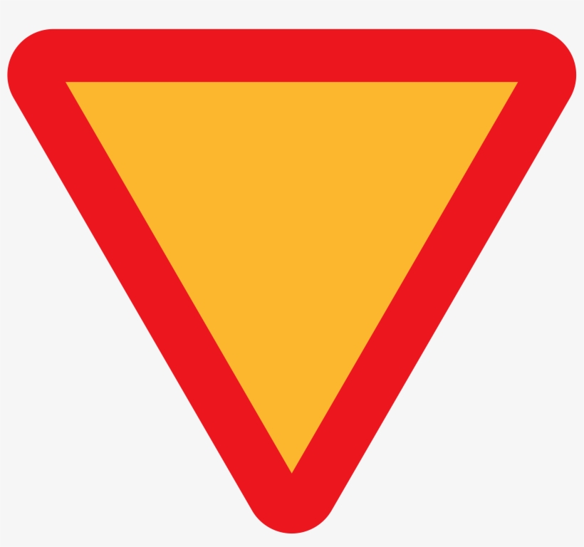 Pointing Small Red Triangle Emoji - Yield Sign - 2400x2132 PNG Download ...