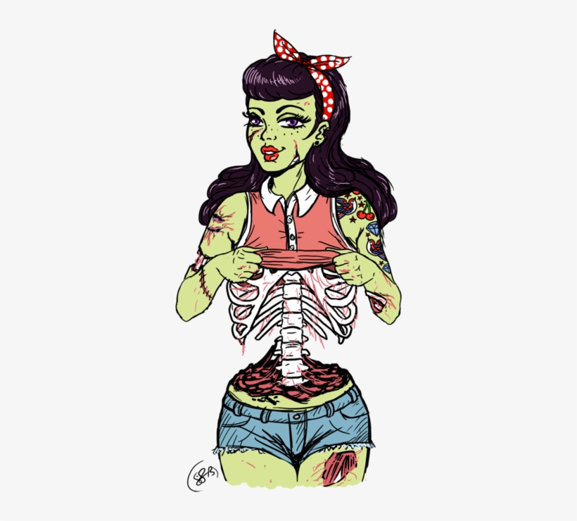 Zombie Pin Up By Jandiemeraii - Zombie Pin Up - 400x709 PNG Download ...