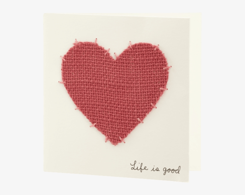 Burlap Heart Card - Life Is Good Burlap Heart Card - 570x570 PNG ...